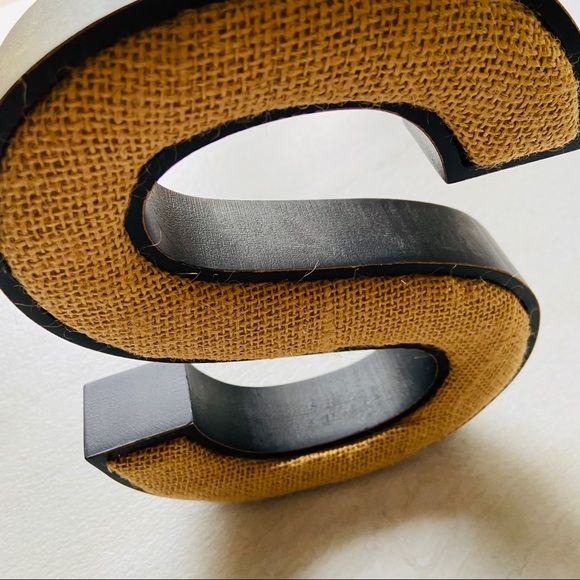 Anthropologie | Office | Letter S Decor Burlap Boho | Poshmark